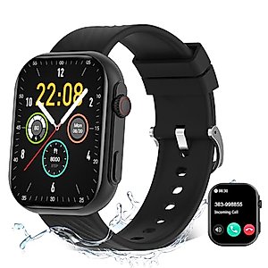 Smart Watch for Android iOS: 2.0" Ultra HD Screen Bluetooth Answer/Make Calls Smartwatch with Heart Rate Monitor Sleep and Fitness Tracker, IP68 Waterproof, Step Counter Sport Modes for Men Women