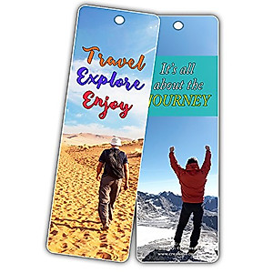 Creanoso Inspiring Wanderlust Adventurer’s Bookmarks (30-Pack) – Traveler’s Essential Reading Bookmarker Card Set – Bookmarks Collection Set for Men, Women, Adult, Teens