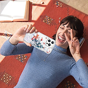 Caka Case Compatible for iPhone 14 Pro Max Glitter Case Christmas Girly Women Bling Sparkle Flowing Floating Snowflake Quicksand Phone Case for iPhone 14 Pro Max 6.7 inches (Snowman)