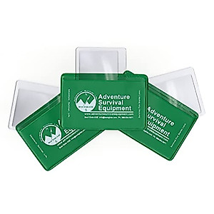 Best Glide ASE Credit Card Size Fresnel Lens Fire Starter and Magnifier Lenses (3 Pack - Green)