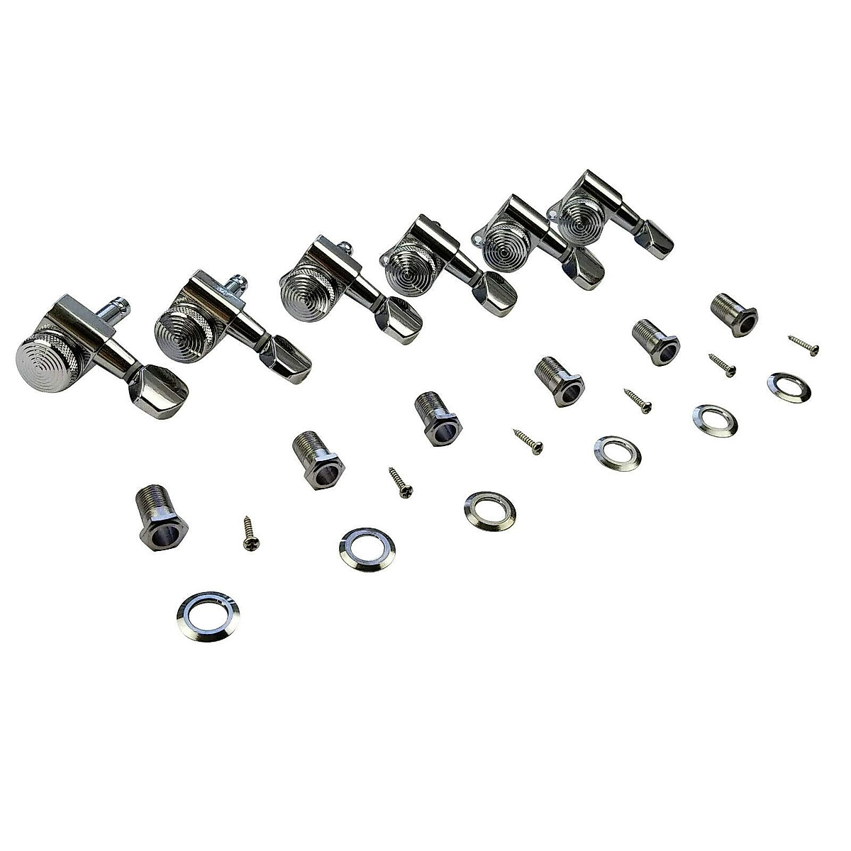 Locking Guitar Tuners Chrome 6 In-line 19:1 Machine Heads Tuning Pegs for Fender Stratocaster/Telecaster