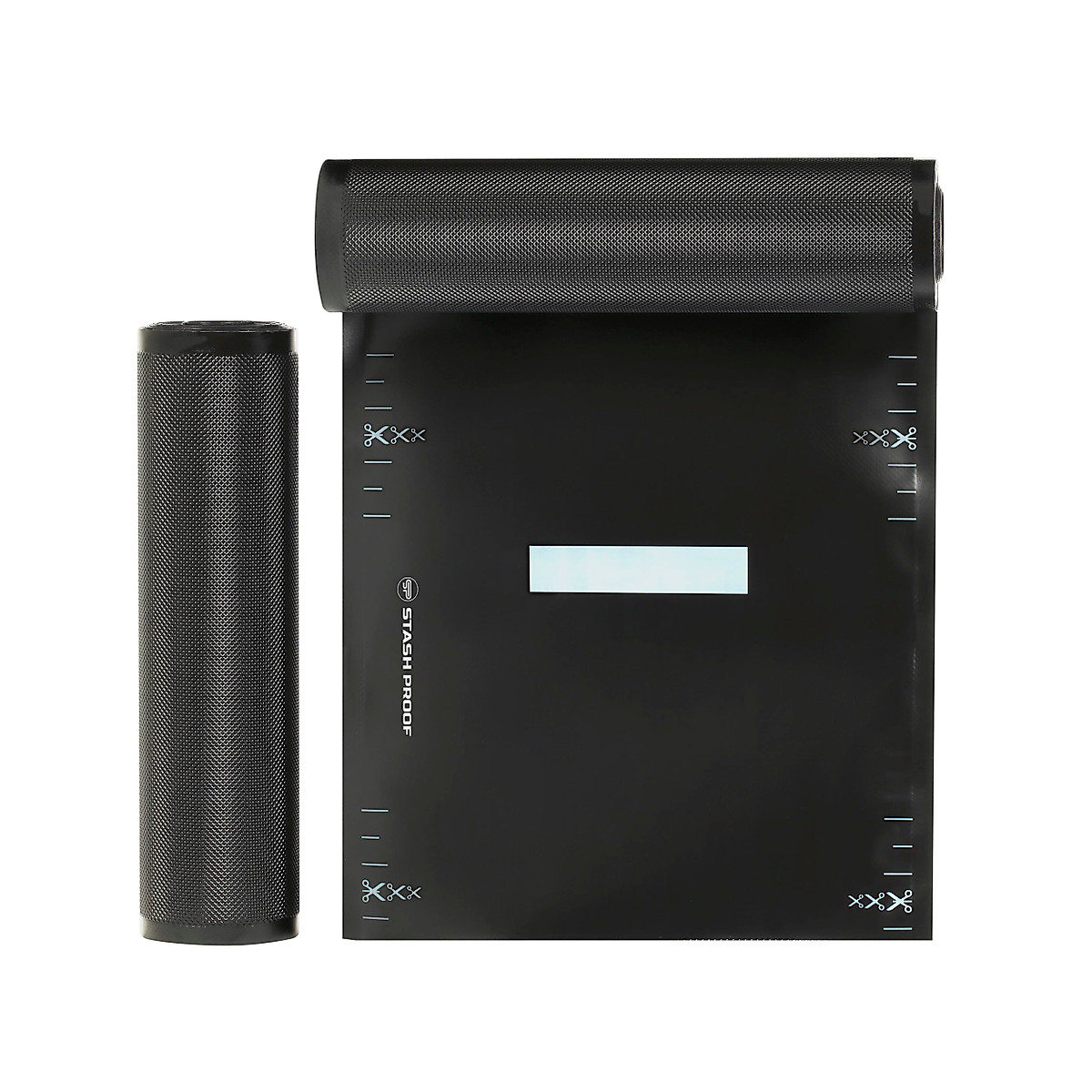 Stash Proof Vacuum Seal Rolls 11" x 25' 2 Pack (50 Feet Total) (Black and Black) 5.5 Mil - BPA Free Commerical Grade Food Saver for Storage, Sous Vide, and Meal Prep Sealer Bag