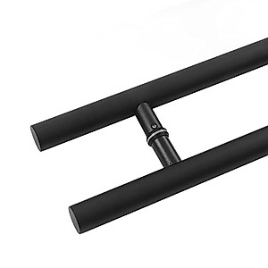 Interior Exterior Door Pull Push, Ergonomic Design Black Push Pull Door Handle Comfortable Grip for Barn