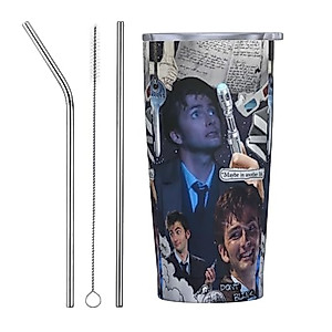 OAEWRE David Actors Tennant Stainless Steel Mug Insulated Tumbler Coffee Mugs with Lids and Straw Double Wall Vacuum Cup 20oz