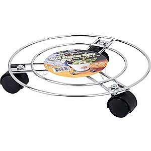 Shepherd Hardware 8199 Planter Caddy Dolly, Chrome Finish, 120-lb Load Capacity, 1-1/2-Inch Casters