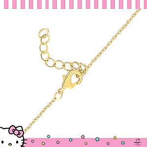 Hello Kitty Sanrio Womens Initial Bracelet 6.5" + 1"- Official License 18k Flash Plated Cubic Zirconia Letter C Bracelet