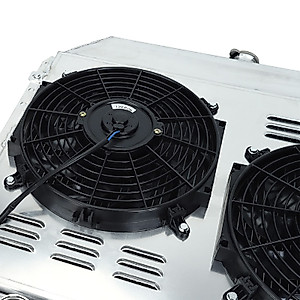 TYFYB 3 Row Core Racing Radiator+ 12" Shroud Fan+Relay kit Compatible with 1966-1979 F100 F250 F350 Br-onco V8