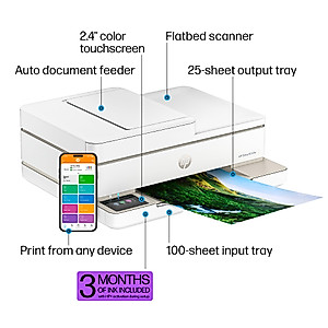 HP Envy 6555e Wireless All-in-One Color Inkjet Printer, Print, scan, Copy, Duplex Printing Best-for-Home, 3 months of Instant Ink included (714N5A)
