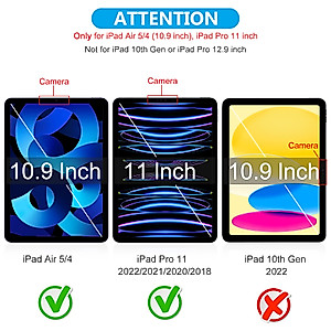 SPARIN 2 Pack Screen Protector Compatible with iPad Air 5/4 Generation 10.9 inch(2022/2020), iPad Pro 11 inch(2022/2021/2020/2018), Tempered Glass for iPad Air 5th/ Air 4th Case Compatible