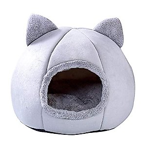 Ozgkee Small Cat Tent Pet Bed Semi Closed Warm Pet Nest Comfortable Pet Bed Winter Plush Kennel (660)