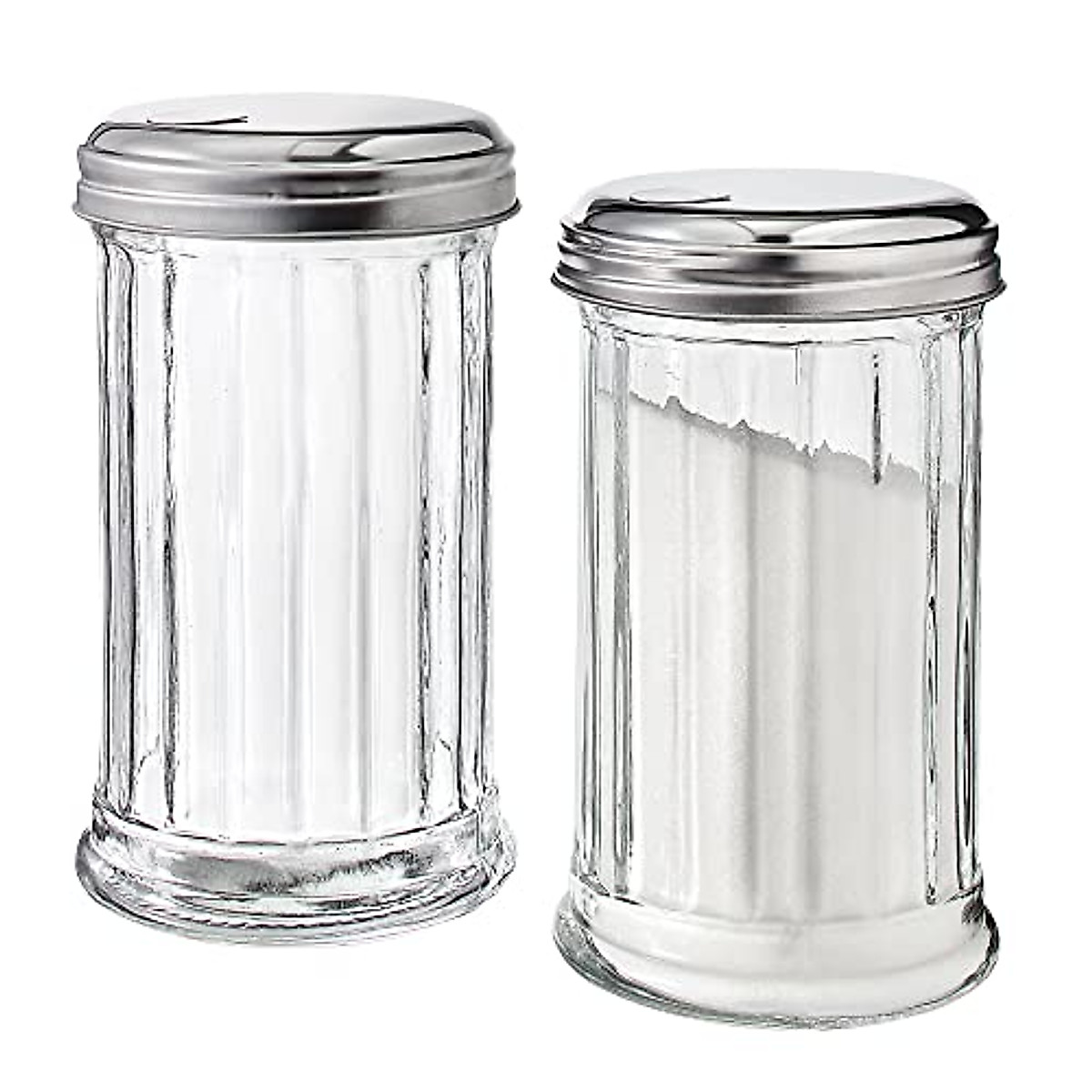 2 Pack Diner Retro Style Sugar Shakers Dispenser For Sugar / Cinnamon / Bee Pollen / Oregano and Other Spices