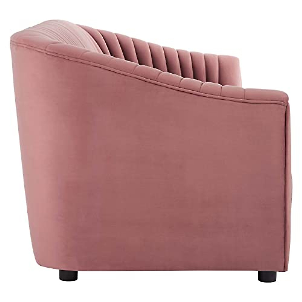 Modway Announce Performance Velvet Channel Tufted Sofa, Dusty Rose