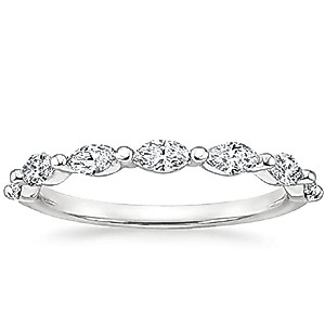 JEWELERYN Lovely Solitiare Bridal Set, Marquise Cut 3 CT, Colorless Moissanite Ring Set, 925 Sterling Silver, Engagement Ring, Wedding Ring, Christmas Gift, Perfact for Gifts Or As You Want (4)