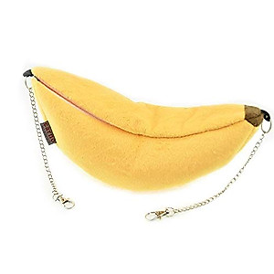 Winwinfly Hamster Hanging House Hammock Banana Design Small Animals Cotton Cage Sleeping Nest Pet Bed Rat Hamster Cage Swing (Color : Yellow)