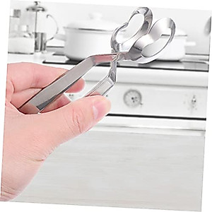 EXQUIMEUBLE Stainless Steel Snails Clip Barbecue Grill Tongs kitchen escargot utensil grilling tongs Stainless Steel Snail Tongs Food Clamp Cooking Tongs metal kitchen Tongs with lock sandwich