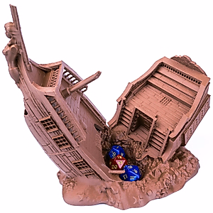3D Vikings Pirate Ship Dice Tower, Perfect Dice Tower for Dungeons and Dragons, Tabletop RPG, Miniature Games and Board Games