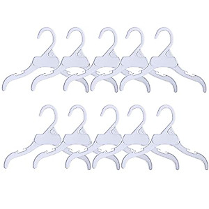 10Pcs Plastic Pet Clothes Hanger,Non-Slip Solid Apparel Hangers Plastic Clothing Rack for Dog Product Accessories(L,White)