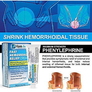 HemAway Hemorrhoid Relief Cream, Patented hemorrhoid Cream with 5% Lidocaine