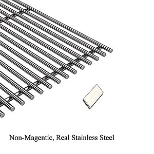 Htanch SF6123(2-Pack) 16 15/16" Stainless Steel Cooking Grates Grid for Charbroil 463250210, 463250211, 463250212, 463251413, 463251414, 466251413 Thermos 461633514 Gas Grill