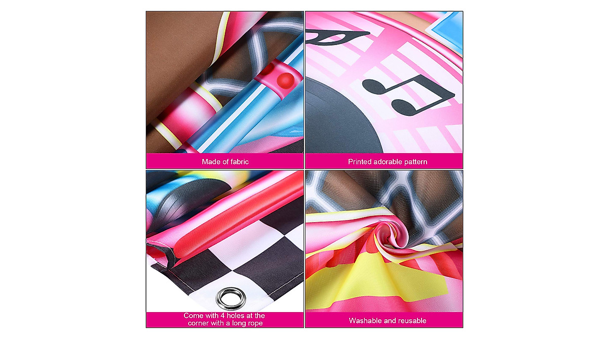 Jukebox 50's Rock and Roll Banner Backdrop for Party Decorations