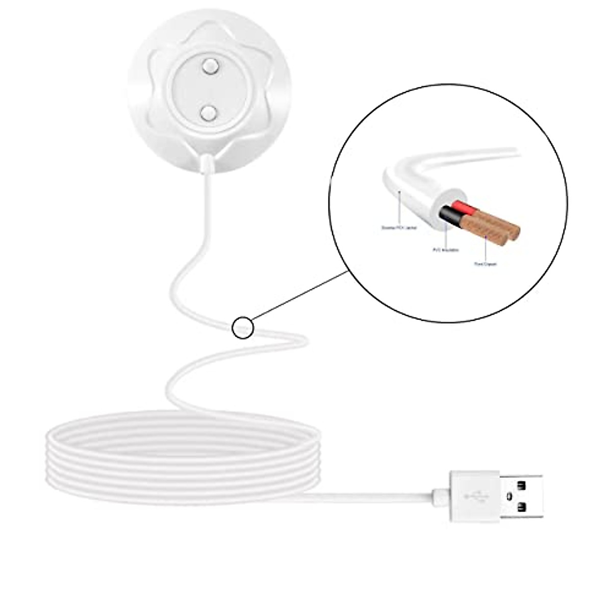 Replacement Rose Charger,Standing Magnetic Charger USB Cable,Replacement Base Dock Station for Rose Only-12mm
