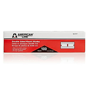 American Line Double Edged Orange Plastic Blades - 100-Pack - Made with Durable Corrosion Resistant Plastic for Stubborn Sensitive Surfaces - 66-0707