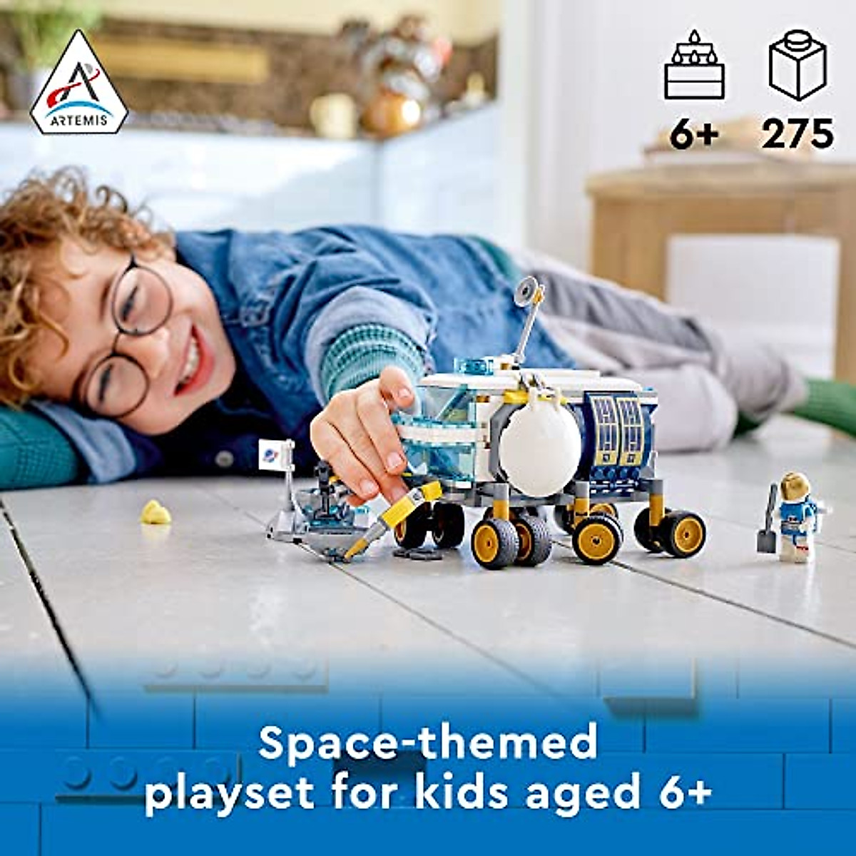 LEGO City Lunar Roving Vehicle 60348 Outer Space Toy, NASA Inspired Set for Kids 6 Plus Years Old with 3 Astronaut Minifigures