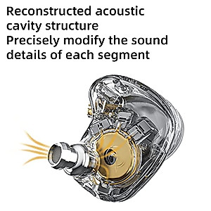 KZ ZAS IEM Earphones,16-Unit Hybrid High-Frequency 7BA+10mm Dual DD HiFi Stereo Sound Earphones Noise Cancelling Earbuds Built-in Callable in-Ear Headphones Wired(White with Microphone)