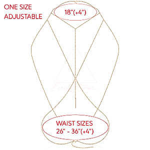 18K Gold And Silver Plated Body Chains, One Size, Gold Plated, no