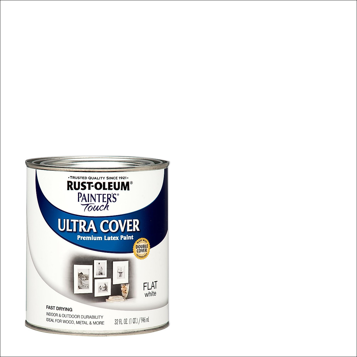 Rust-Oleum 1990502 Painter's Touch Latex Paint, Quart, Flat White 32 Fl Oz (1 Quarts Pack of 1)