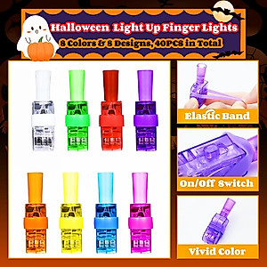Halloween Party Favors for Kids, 40PCS LED Finger Lights Glow in The Dark Party Supplies, Halloween Goodie Bag Fillers Treats Pinata Stuffers for Halloween Prizes Classroom Gifts Trick or Treat Toys
