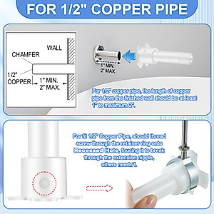 Dreyoo Four in One Tub Adapter, Bathtub Faucet Adapter Slip Fit for Copper, Universal Fits 1/2'' Copper Pipe, 1/2'' IPS and 3/4'' IPS, Tub Spout Diverter Repair Kit with Assembly Tool