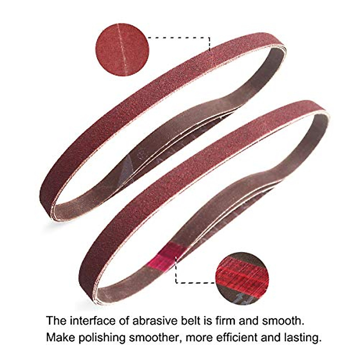 Aiyard 1/2 x 18 Inch Aluminum Oxide Sanding Belts, 40/60/80/120/180/240 Assorted Grits Abrasive File Belts for Air Belt Sander, 24-Pack