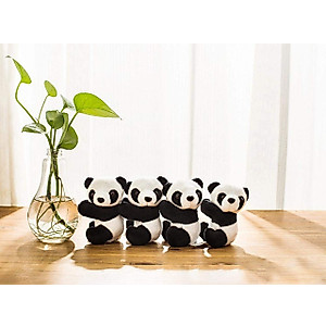 9 Pcs Finger Panda Plush 4 inch Panda Clips Curtain Holder Stand Note Memo Clips Photo Holder Cute Panda Toy Doll Finger Kids Toy,Home Decoration Plant Pots Bonsai Craft Decor,Chinese Style Souvenir