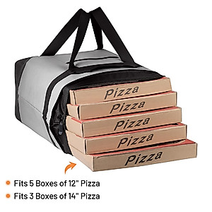 CIVJET Insulated Reusable Tote Bag for Grocery Shopping for Women/Men, Pizza/Food Delivery Bag to Keep Food Cold/Hot for Uber Eats/Doordash/Grubub, Cooler bags for Travel/Beach/Picnic, Grey