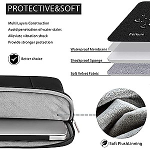 Ferkurn Laptop Bag 17 17.3 inch Women Men Computer Sleeve Case with Shoulder Strap for HP Envy Pavilion/Dell Inspiron/Thinkpad/ASUS TUF Vivobook/MSI/MacBook/Acer,Waterproof Briefcase with Handle,Black