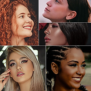 Magitaco 36PCS 20G Nose Ring Hoop 316L Stainless Steel Nose Piercing Lip Septum Tragus Ring Helix Cartilage Earring Hoop Piercing Nose Rings for Women Men