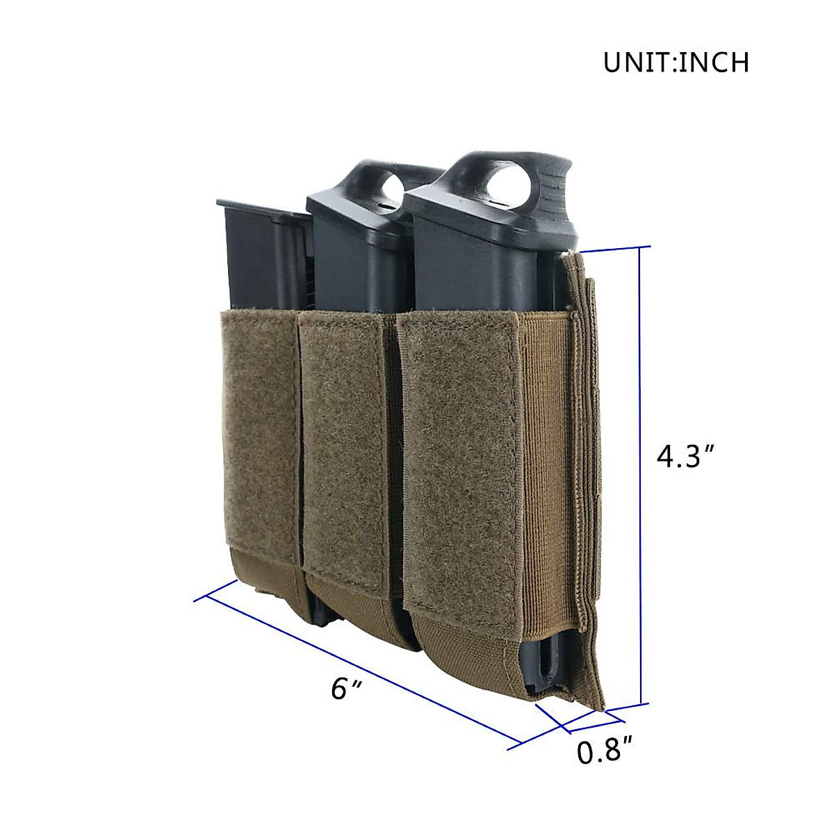 EXCELLENT ELITE SPANKER Tactical Open Top Double/Triple Pistol Mag Pouch for Glock M1911 92F Magazines 40mm Grenade(Coyote Brown)