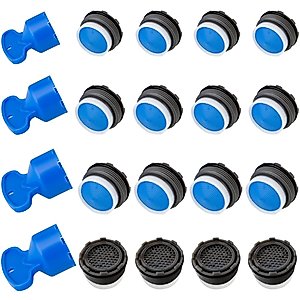20PCS Faucet Cache Aerators with 4PCS Cache Faucet Aerator Key Removal Wrench Tool, Water Saving Sink Flow Restrictor Set for Sink Tap Aerators M16.5 18.5 21.5 24