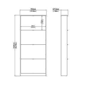 Tvilum, Black Matte Bright 4 Drawer Shoe Cabinet