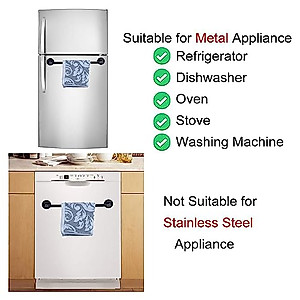 Magnetic Towel Holder Towel Rack Adjustable Towel Bar for Bathroom Wall Mounted Towel Holder Bathroom Towel Rod Towel Holder Dishwasher Towel Holder Sink Laundry Washing Machine Towel Bar Black Towel