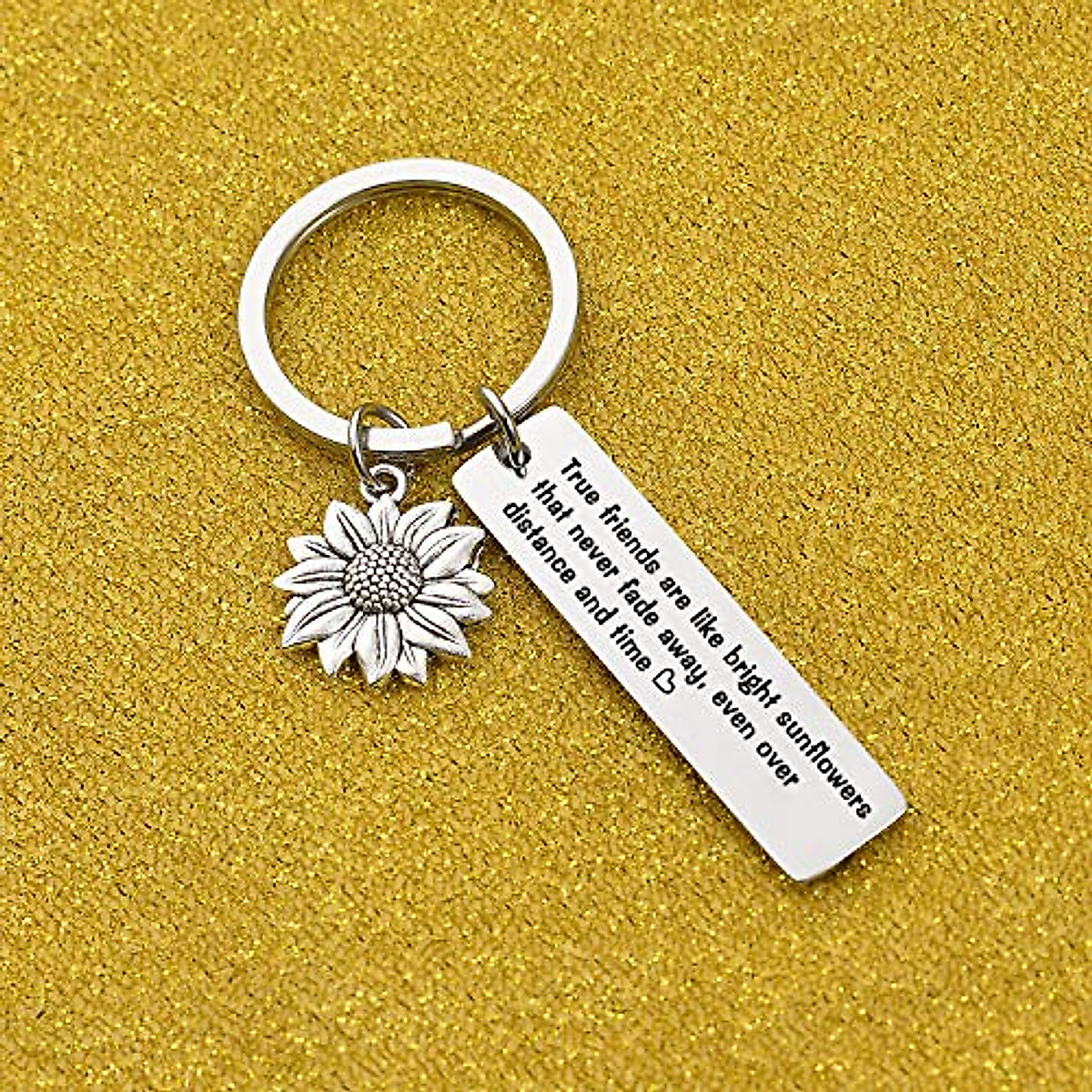 7RVZM Friendship Jewelry Inspirational Jewelry Sunflower Jewelry Moving Away Gift Going Away Gift college Going away Gift Long Distance Friendship Keychain besties Jewelry Sunflower Keychain