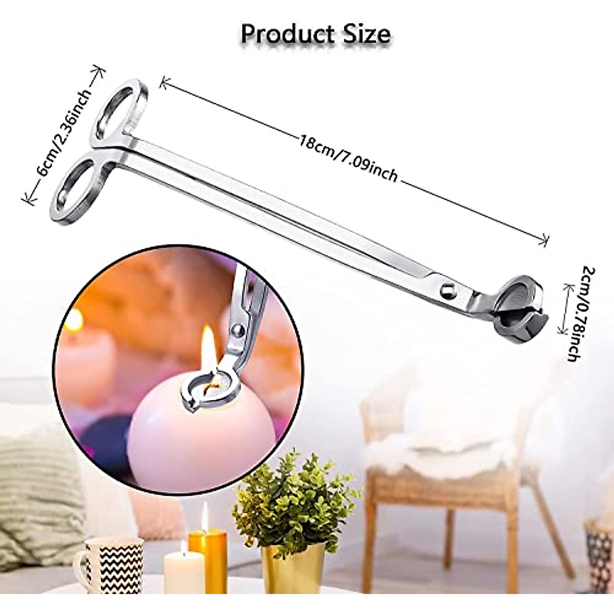 OLAMTAI Candle Wick Trimmer, Candle Wick Cutter Stainless Steel, Candle Wick Clipper Scissor Candle Tool for You to Safely Remove The Cut Wick, controllable The Candle Flame and Cleaner Burn - Silver
