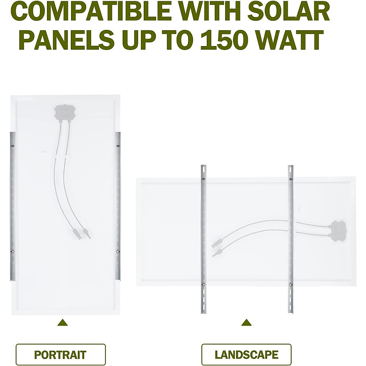 HQST Adjustable Solar Panel Tilt Mount Brackets, 28 inch Solar Panel Racks with Foldable Tilt Legs - Support up to 150 Watt Solar Panels for Boats, RV, Roof Off Grid System