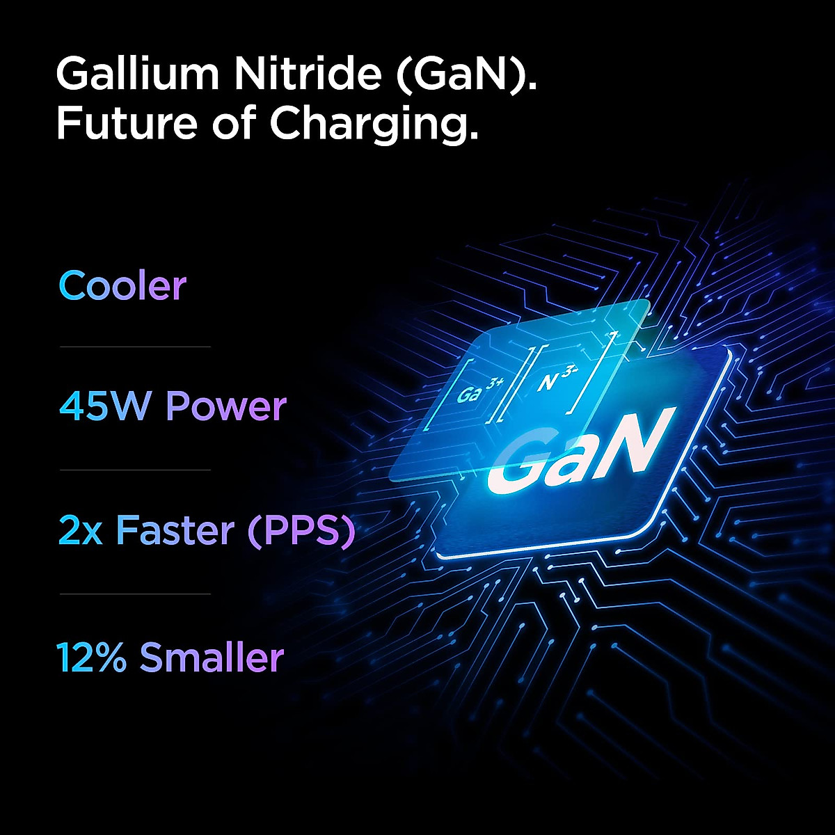 USB C Charger, Spigen [GaN Fast] 45W PD 25W PPS Super Fast Charge Type C for Galaxy S25 Ultra S25 Plus S25 S24 Z Fold Flip 6 5 4 Pixel Fold 8 8a Pro 7 Tab S9 iPad (Cable Included/Foldable Plug)
