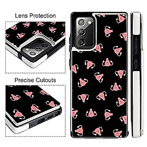 VHPVHP Uterus Pink Designed for Galaxy Note 20/20 Ultra, Luxury PU Leather Case Stand Function Protective Phone Case Cover