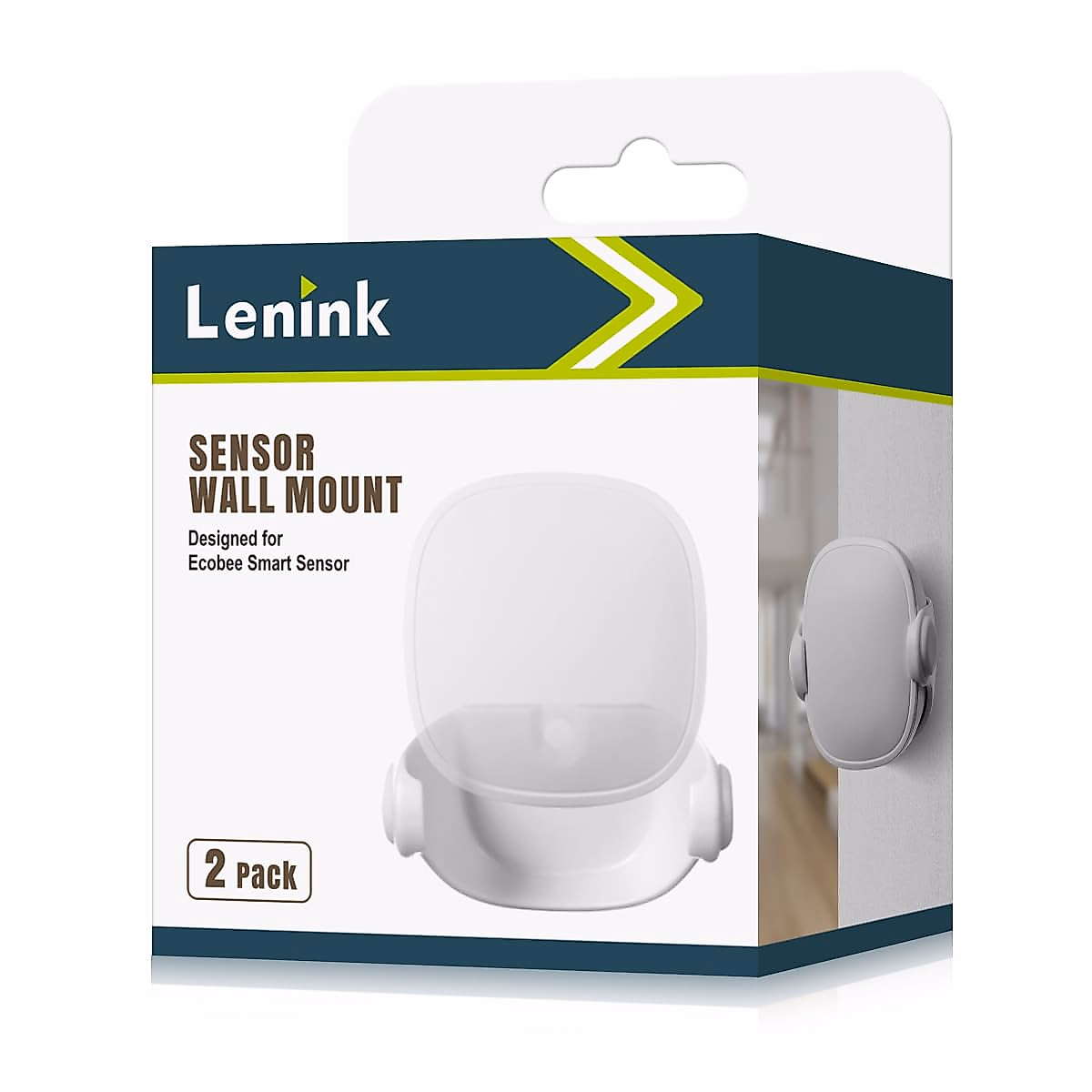 Lenink Wall Mount Compatible with Ecobee Smart Sensor, 2 Pack Smart Sensor Wall Holder Replacement Intelligent Robot Model (White)