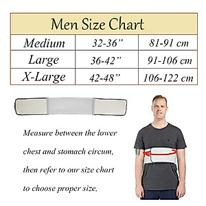 Rib Belt for Men | Rib Injury Binder Support Brace Elastic Rib Cage Protector Wrap for Sore, Cracked, Fractured or Dislocated Rib - Medium