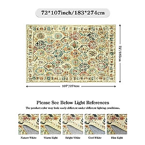 Lahome 6x9 Washable Area Rugs for Living Room, Large Bedroom Rug Soft Colorful Dining Room Mat, Transitional Printed Indoor Non Slip Accent Carpet for Nursery Office Coffee Table Home Office