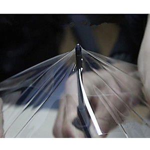 Lypumso Clear Vinyl Wrap, Transparent Protective Self Adhesive Car Wrap Film Vinyl Without Bubble Clear Gloss Paint for DIY Car Moto Interior Exterior (Clear, 1ft x 10ft)